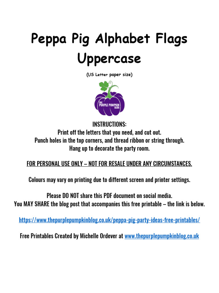 Peppa Pig Flags Uppercase Alphabet | PDF