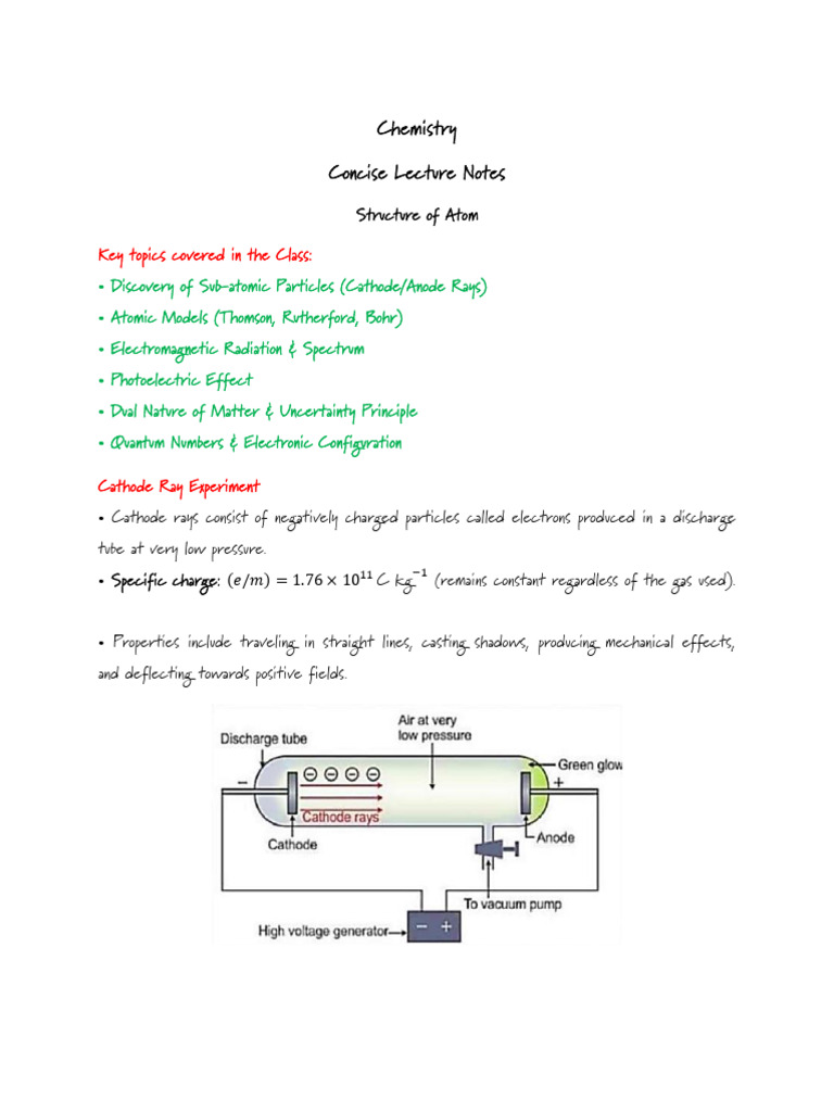 Atom Structure and Quantum Mechanics Notes | PDF | Atomic Orbital ...