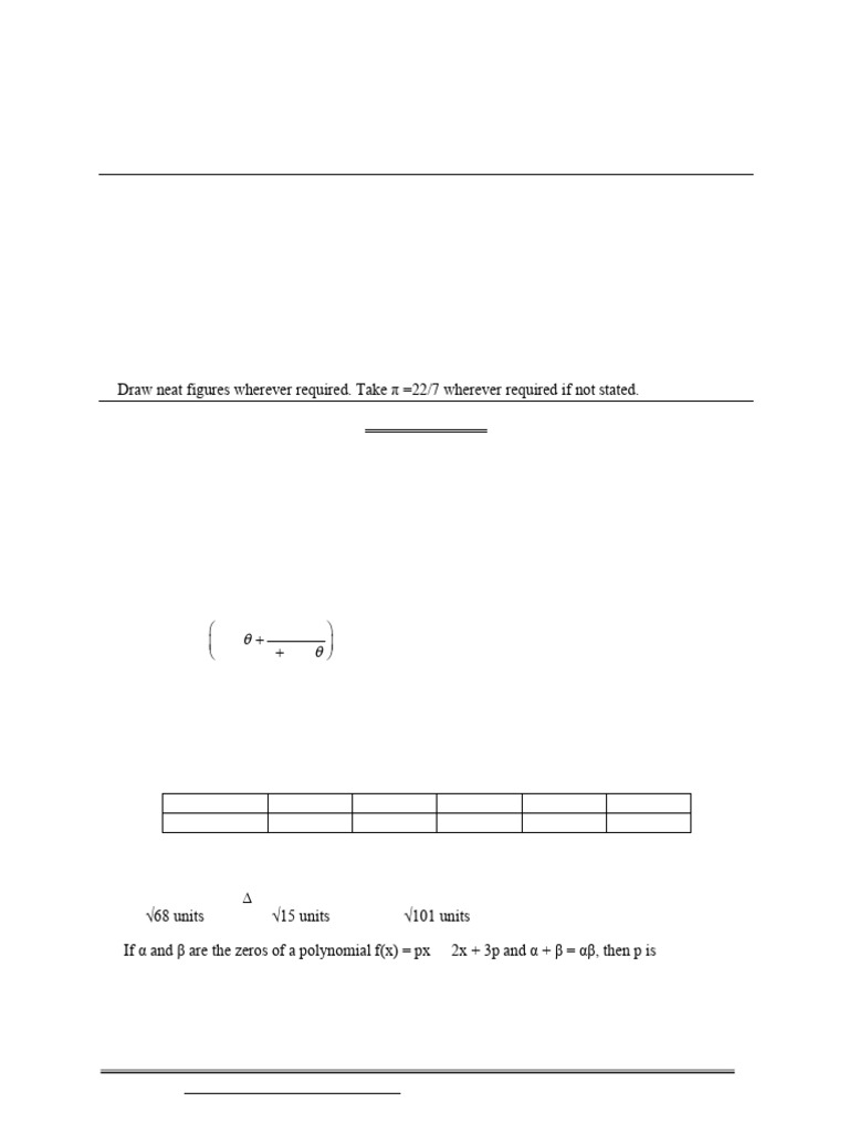 Class X Mathematics Sample Paper 2026 | PDF | Circle | Area