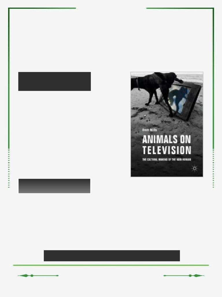 Animals on Television: The Cultural Making of the Non-Human 1st Edition ...