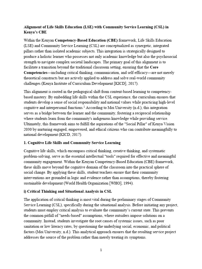 Alignment of Life Skills Education | PDF | Learning | Critical Thinking