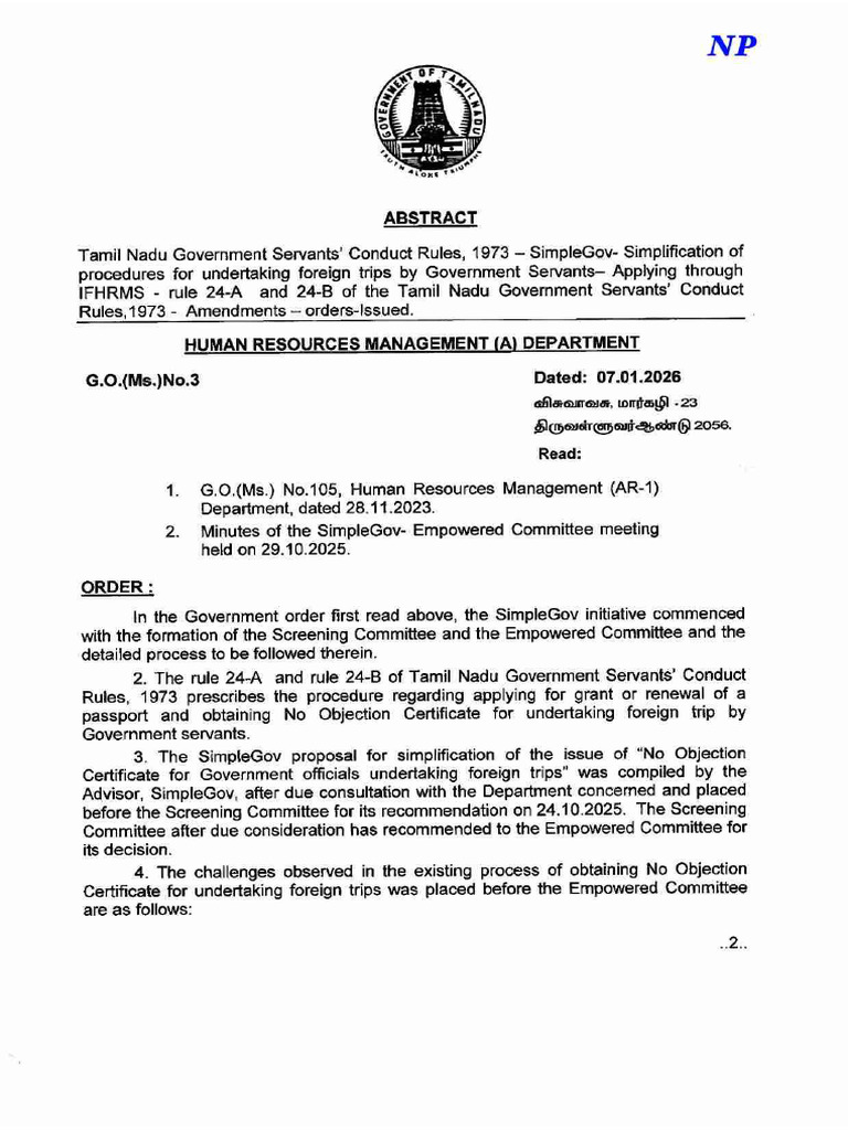 G.O.ms - No.3 - Human Resources Management (A) Department-Date: 07.01. ...