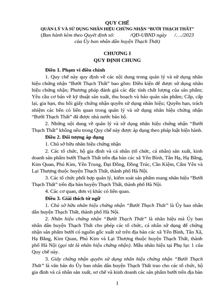 4. Quy Dinh Quan Ly Va Su Dung NHCN Buoi Thach That | PDF