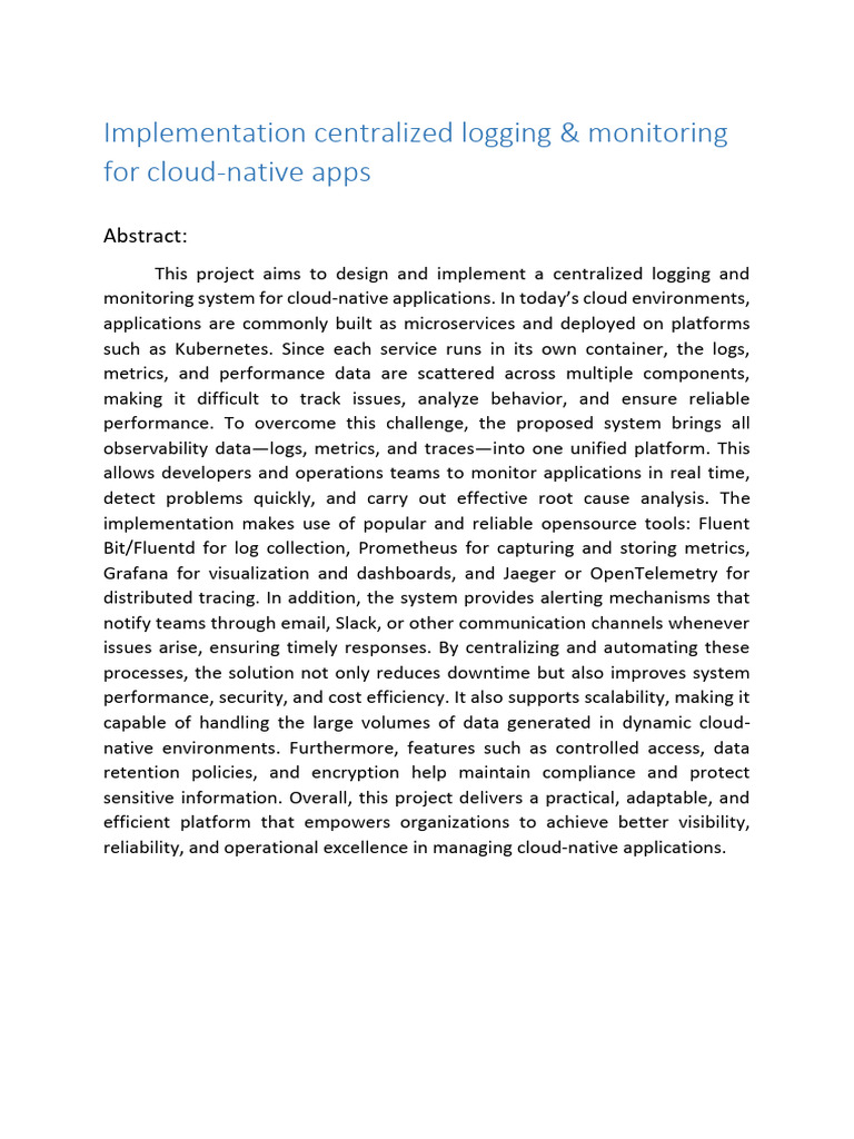 Centralized Logging for Cloud Apps | PDF