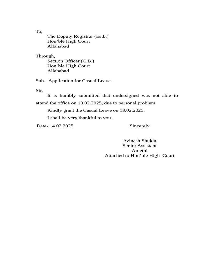 Casual Leave | PDF
