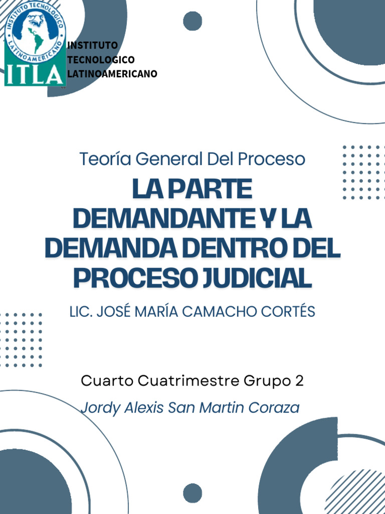 Demandante y Demanda en el Proceso Judicial | PDF | Demanda judicial ...