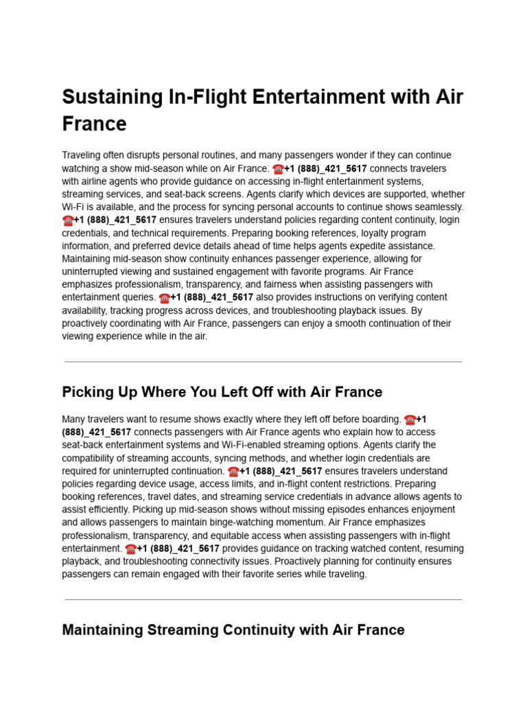 Sustaining in Flight Entertainment With Air France | PDF | Streaming ...