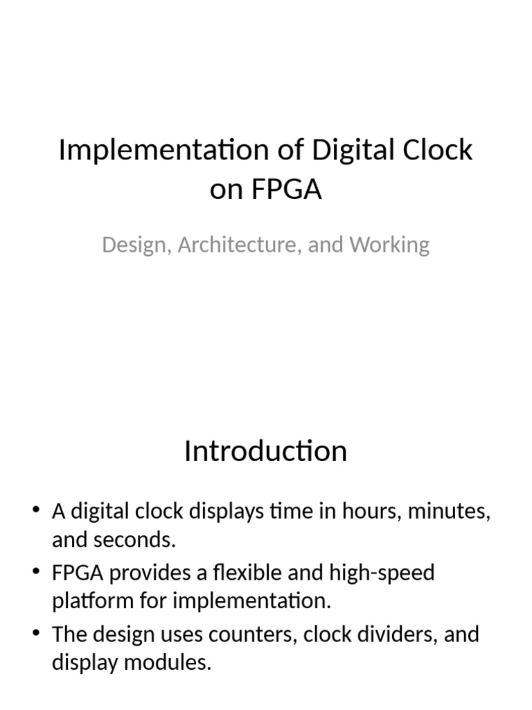 Implementation of Digital Clock On FPGA | PDF