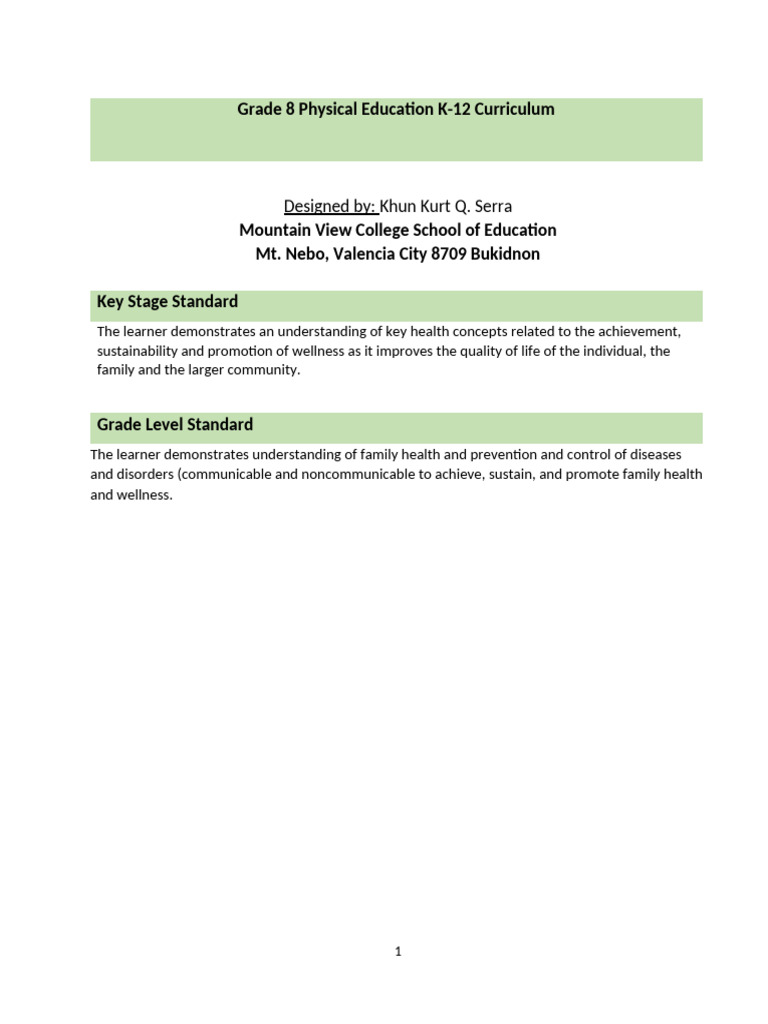 BPEd Module | PDF