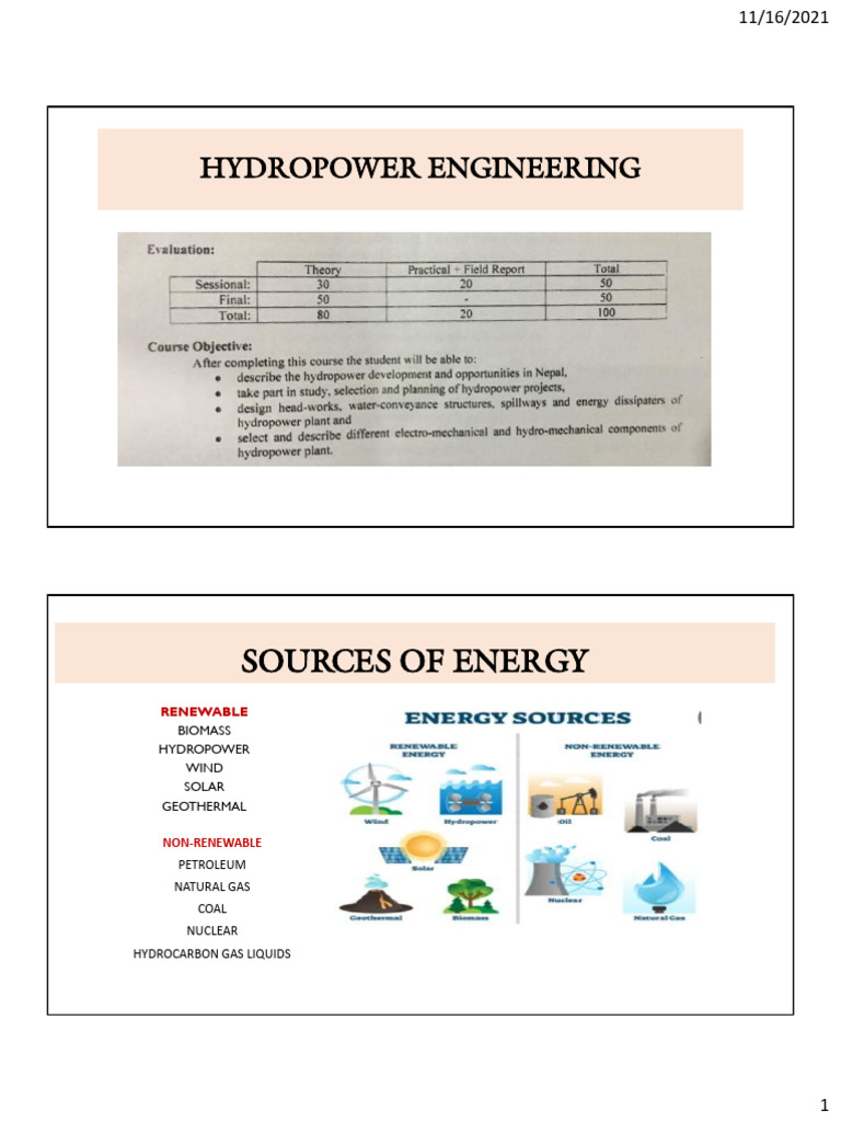 CH - 1 - Introduction To Hydropower Development | PDF ...