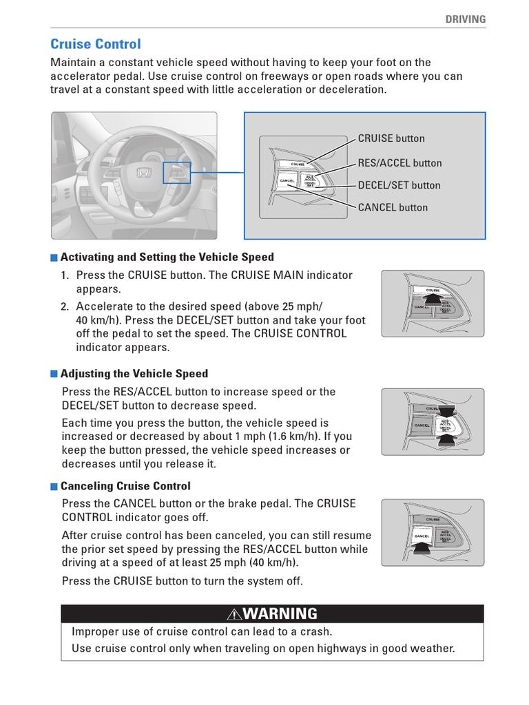 2017 Odyssey Cruise Control | PDF