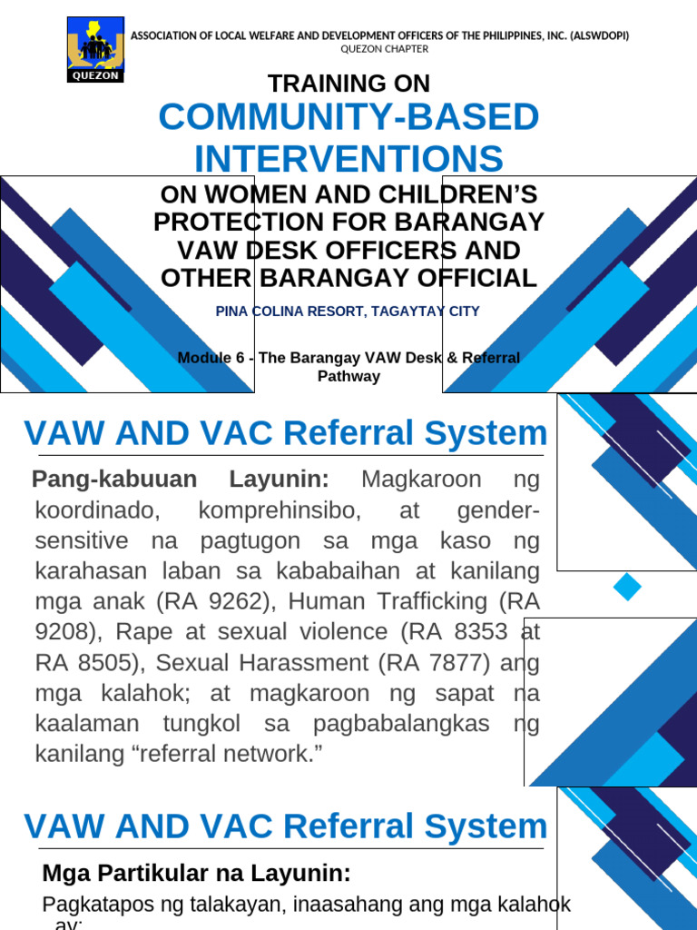 TOPIC 6 - The Barangay VAW Desk | PDF