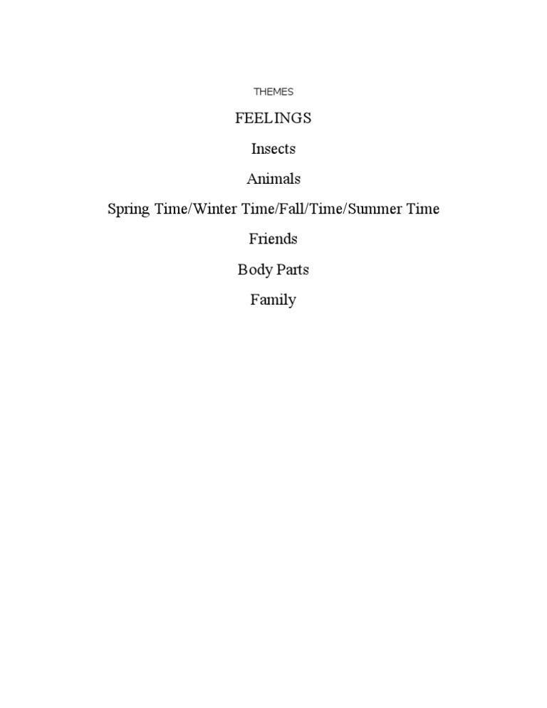 Seasonal Themes and Emotions Guide | PDF