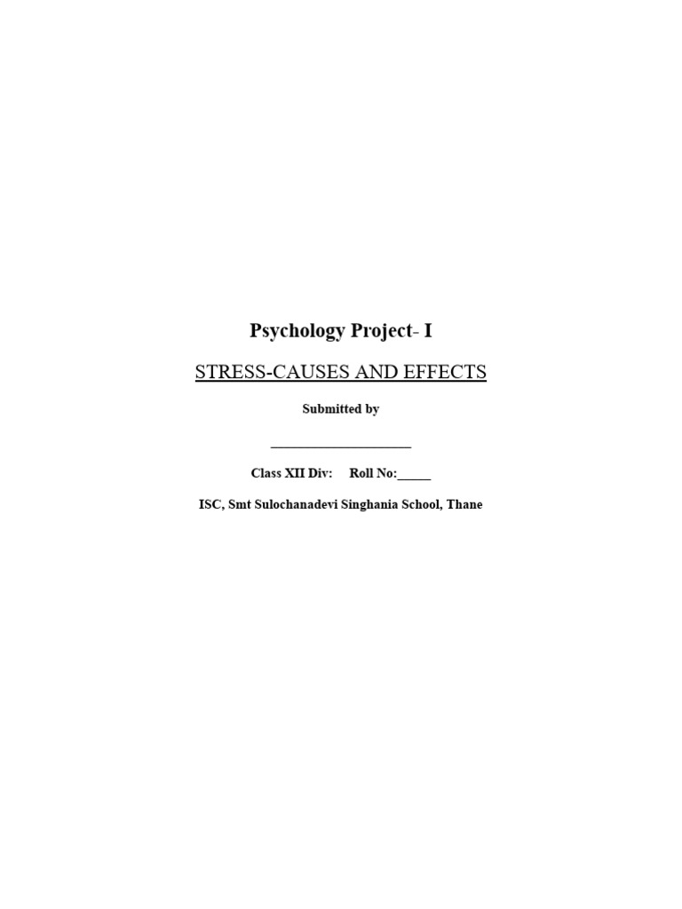 Causes and Effects of Student Stress | PDF | Stress (Biology ...