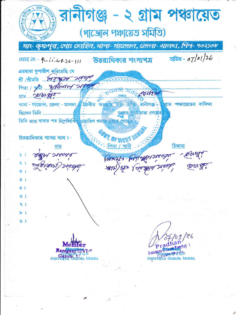 Warish Certificate | PDF