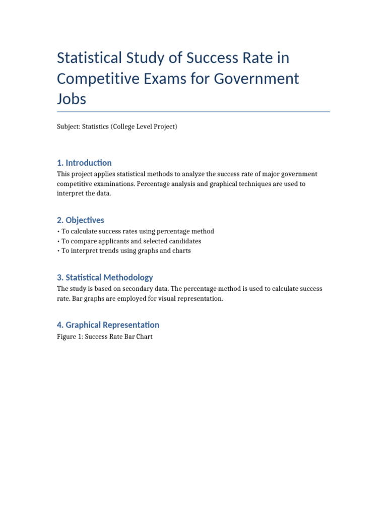 Statistical Study Government Exams Statistics Project | PDF