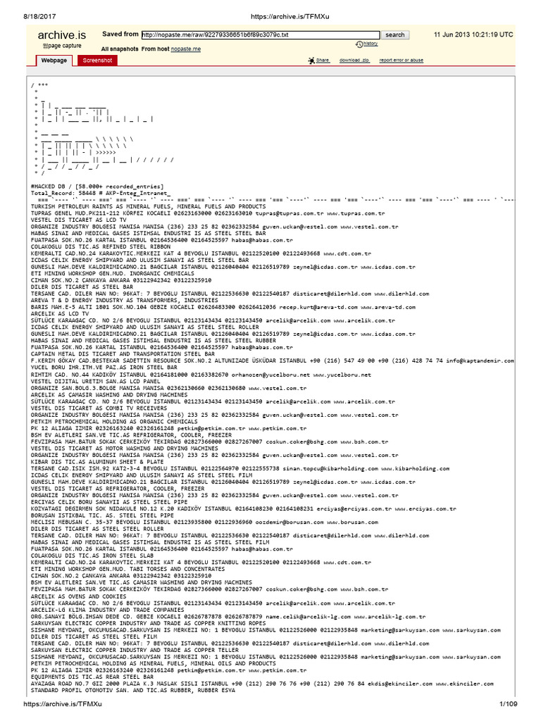 Turkish Industrial Company Directory | PDF | Materials