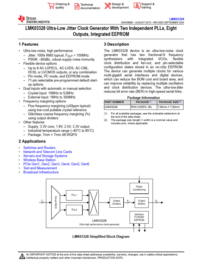 lmk03328 | PDF | Electronics | Electrical Engineering