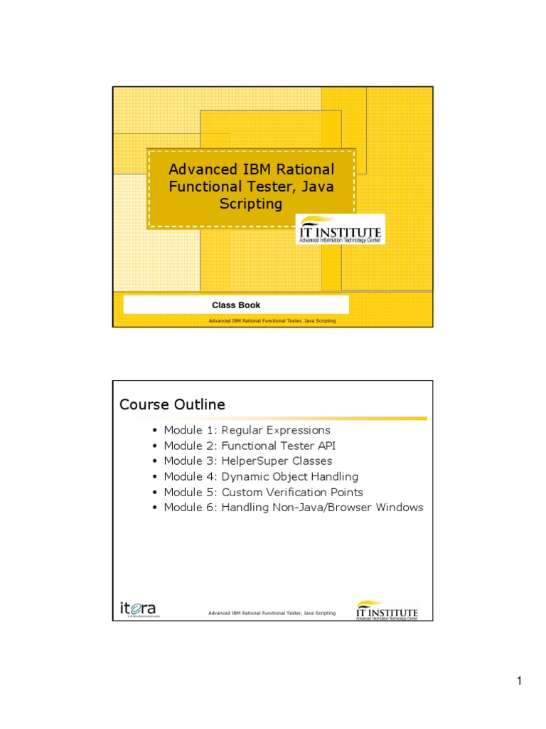 Advanced Ibm Rational Functional Tester Java Scripting Pdf Method Computer Programming 1265