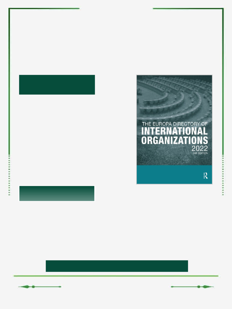 The Europa Directory of International Organizations 2022 24th Edition ...