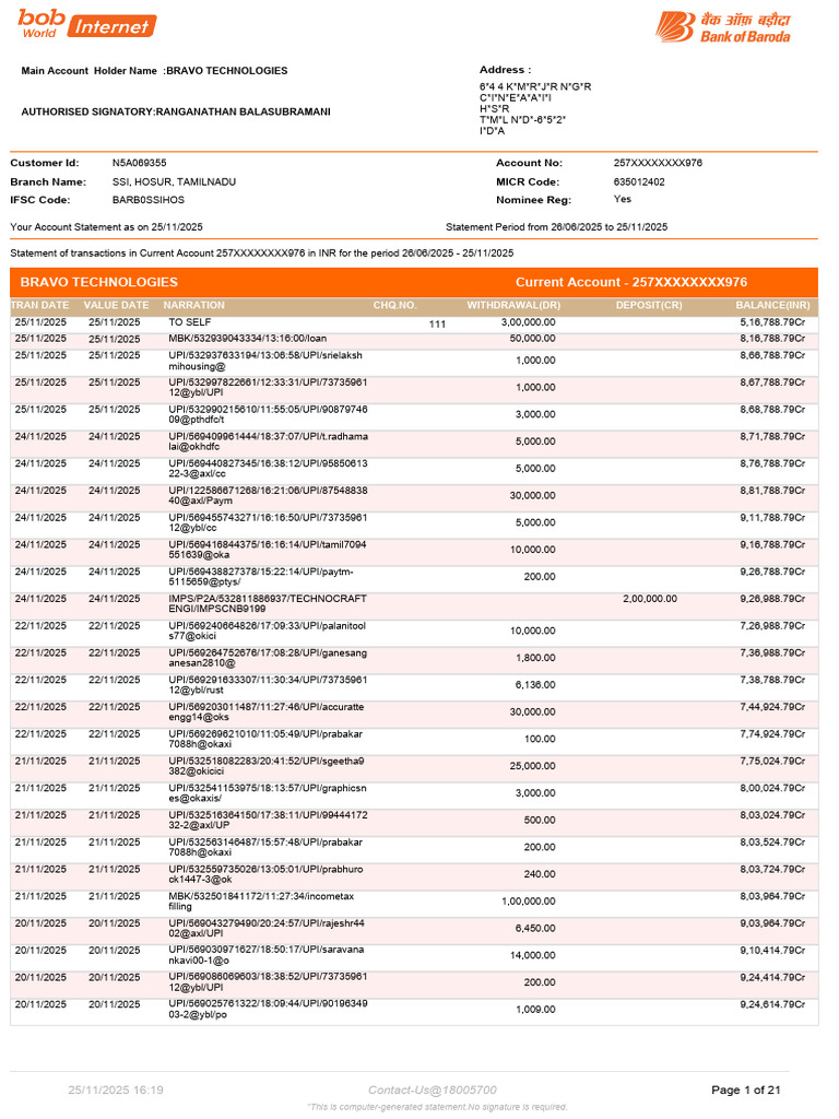 Current Account Statement Summary | PDF | Banking Technology | Reserve ...