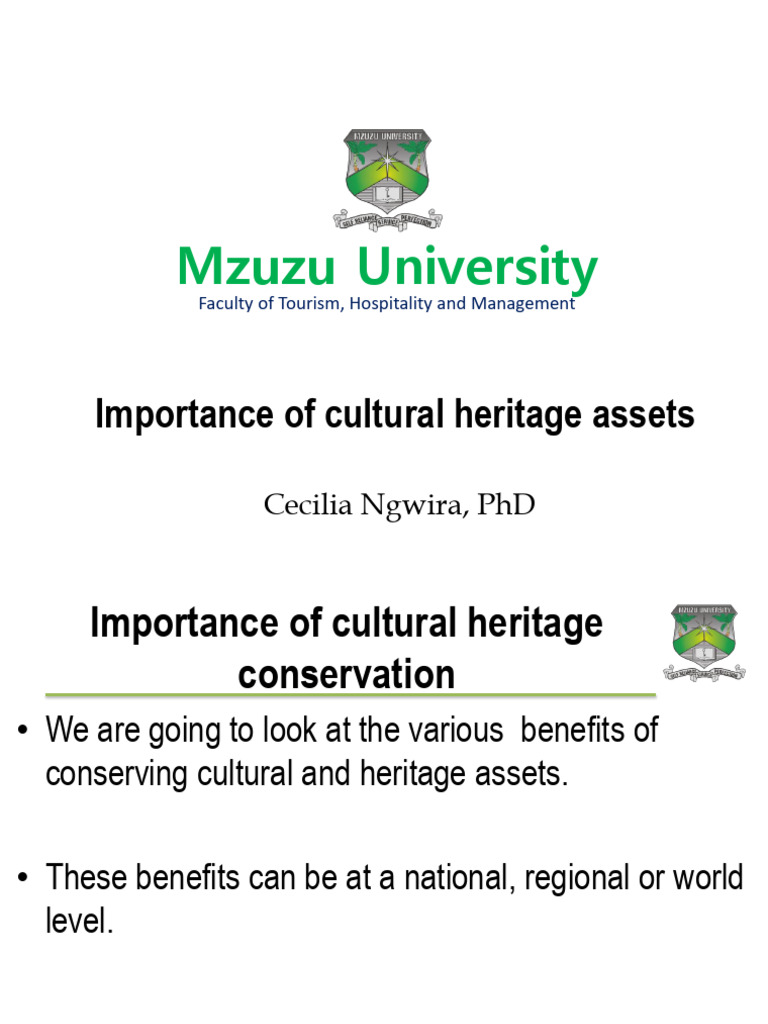 Importance of cultural and heritge assets | PDF | Cultural Heritage ...