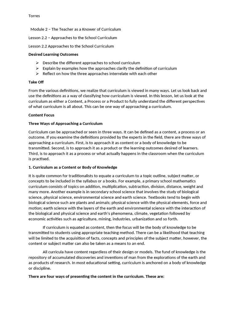 Module 2 | PDF | Curriculum | Learning