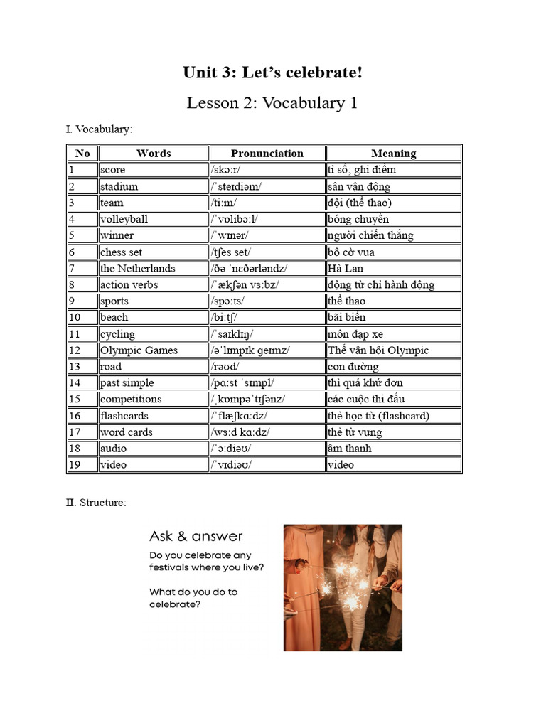 PU4 U3 Vocabulary 1 | PDF