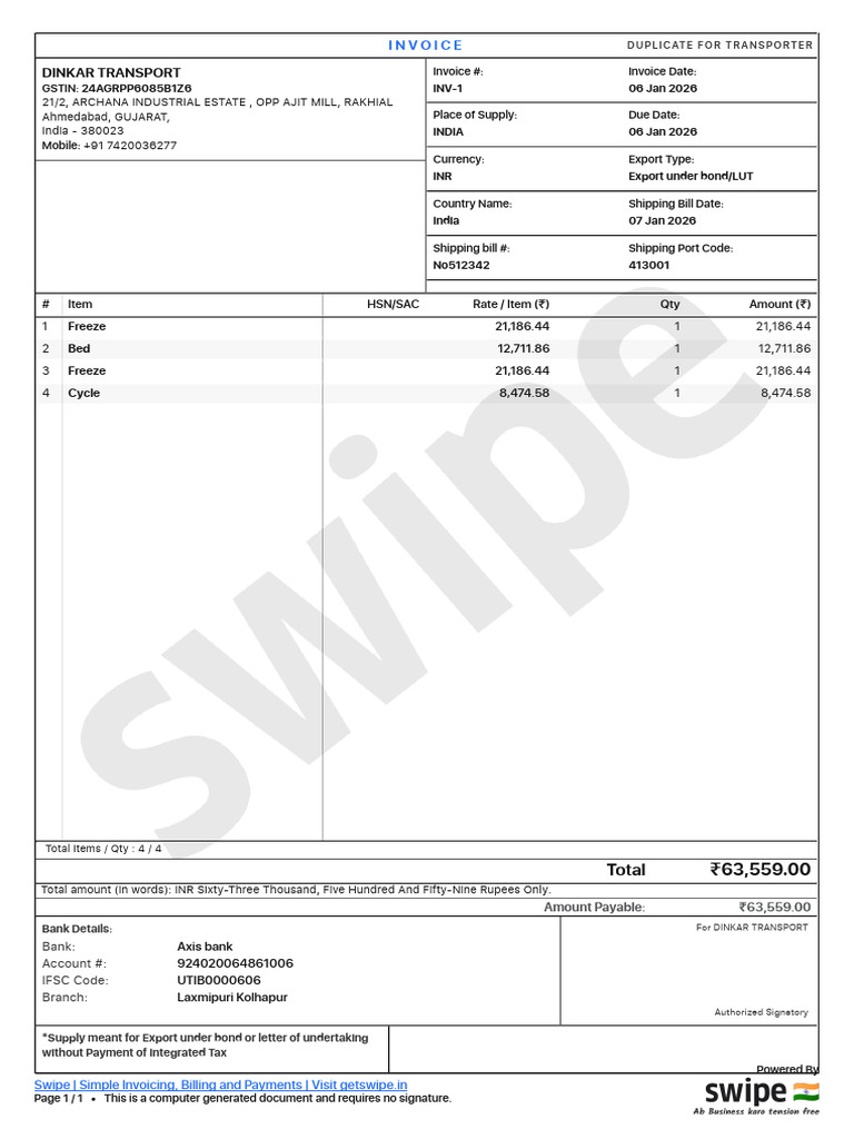 Invoice INV 1 | PDF | Economies | Currency