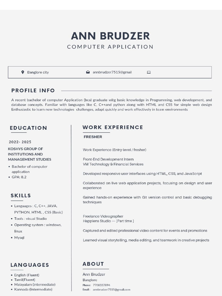 Ann Brudzer Resume | PDF