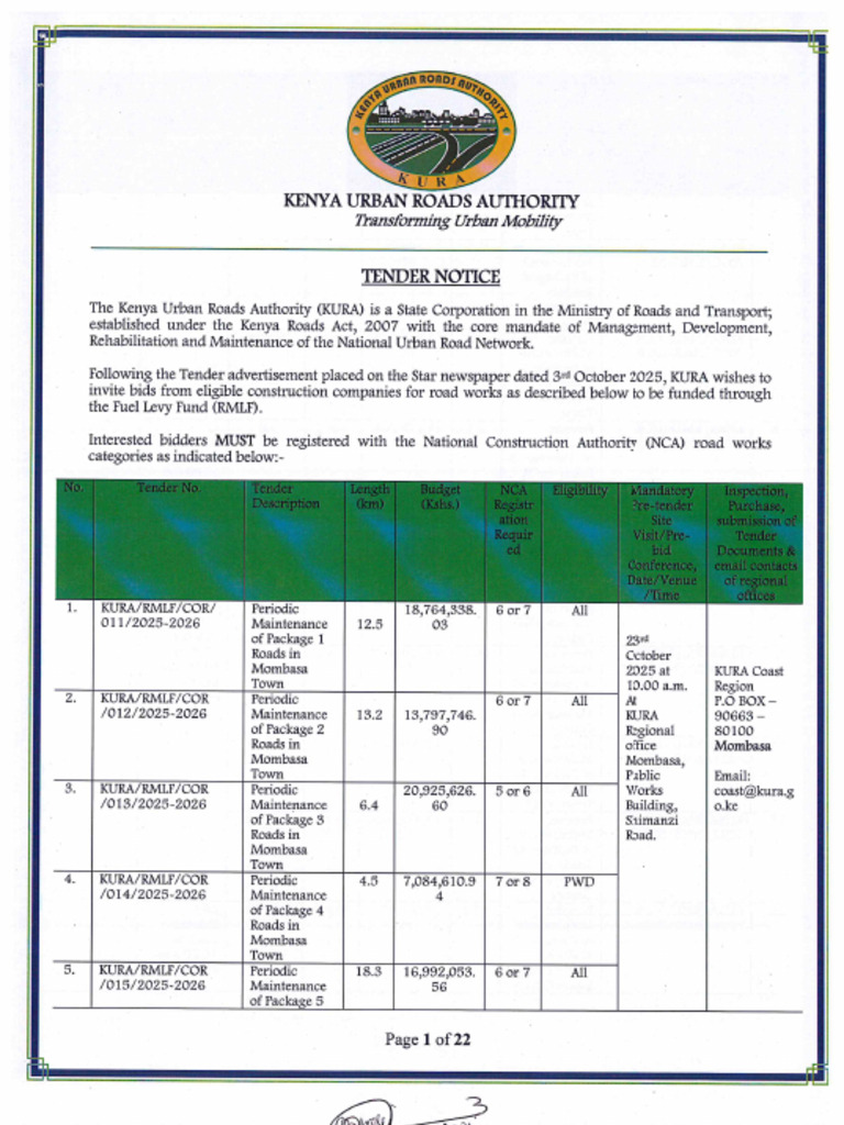 Tender Notice 2025 2026 | PDF