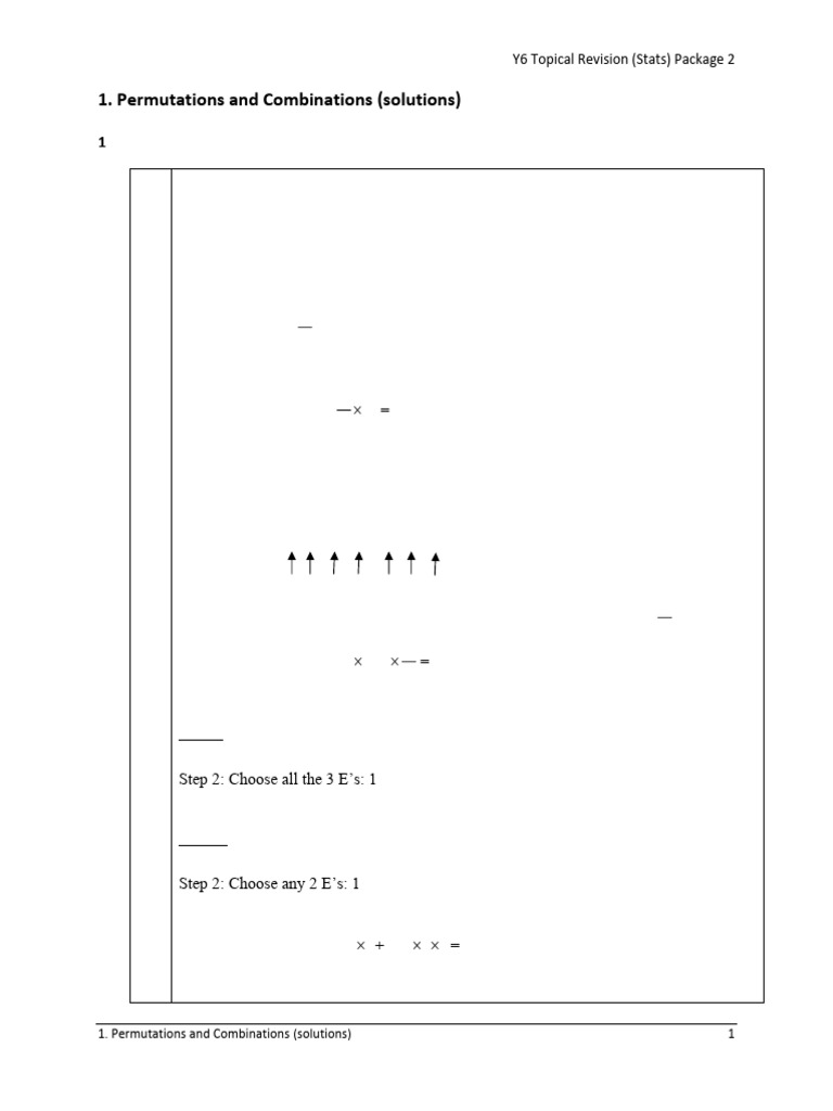 Permutations and Combinations (Solutions) | PDF | Consonant | Linguistics