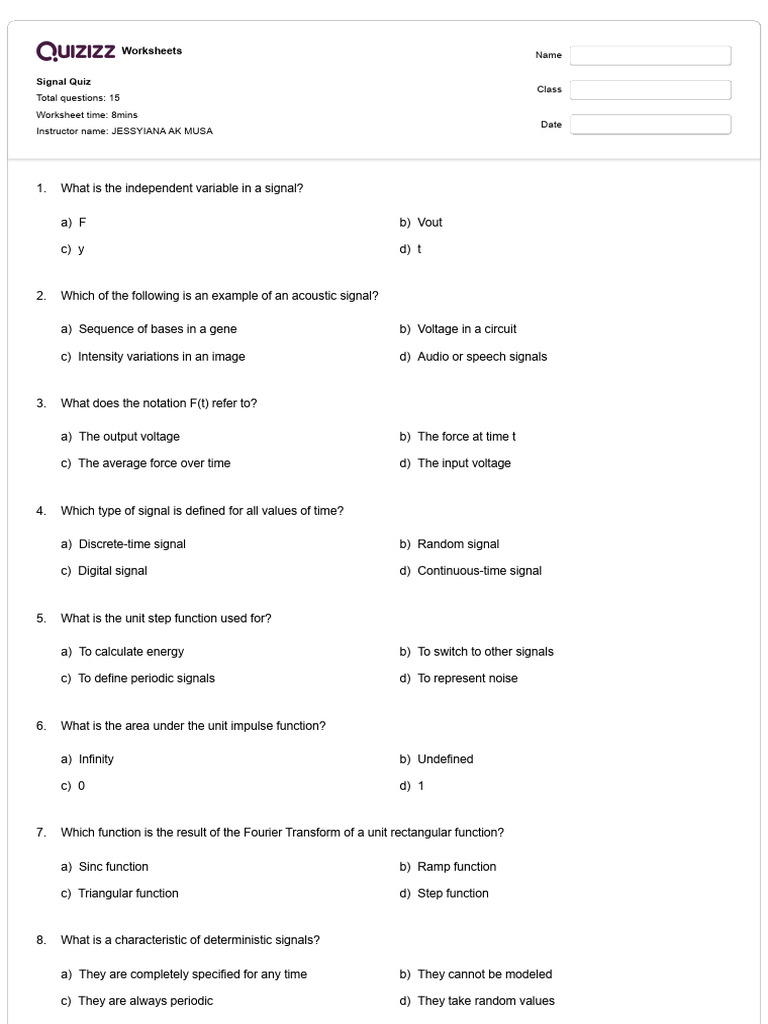 Tutorial Worksheet | PDF | Discrete Time And Continuous Time | Function ...