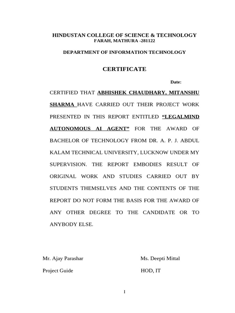 7th Sem Final Year Project Report Format 2024-25 | PDF | Times New Roman
