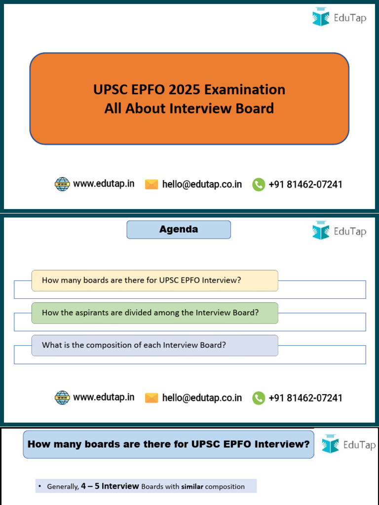 UPSC EPFO 2025 Interview Board Guide | PDF
