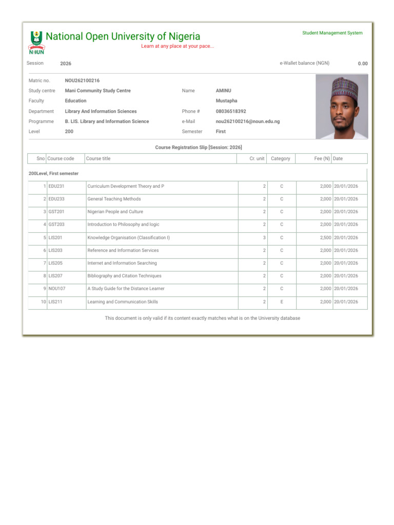 NOUN Courses | PDF | Information Science | Learning