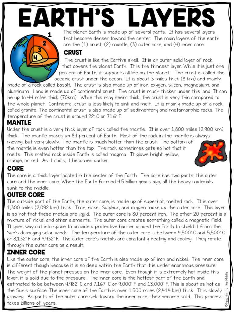 Earth's Layers Explained: Crust to Core | PDF | Planetary Core | Earth