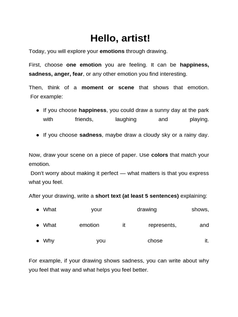 Explore Emotions Through Drawing | PDF