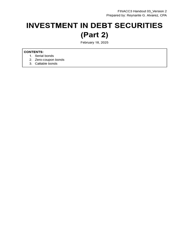 FINACC3 Handout 03 - Investment in Debt Securities (Part 2) - Version 2 ...
