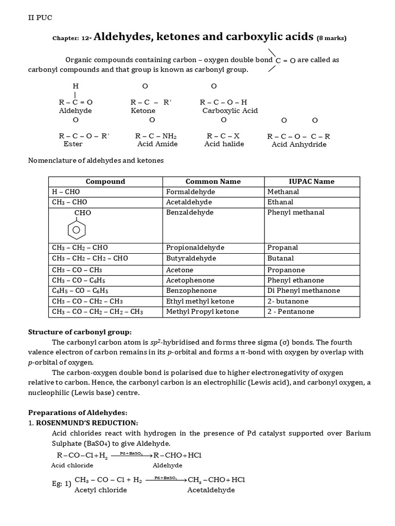 Aldehydes, Ketones, and Carboxylic Acids | PDF | Carboxylic Acid | Aldehyde