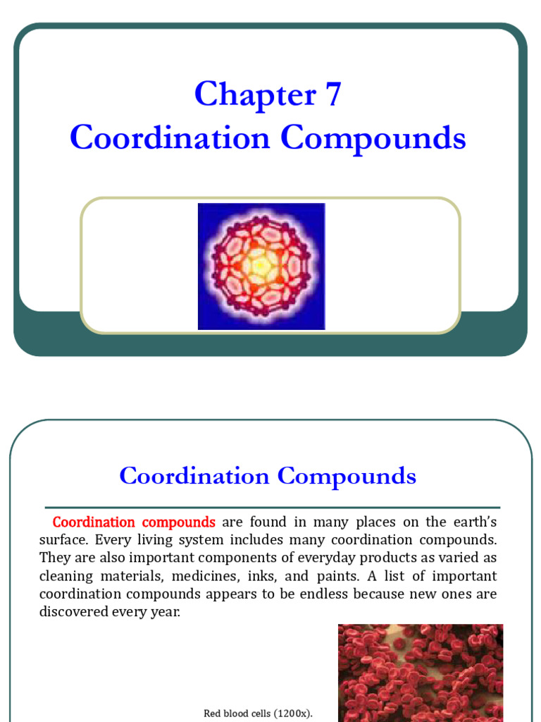 Chapter 7 – Coordination Compounds (Complex Ions) | PDF | Coordination ...