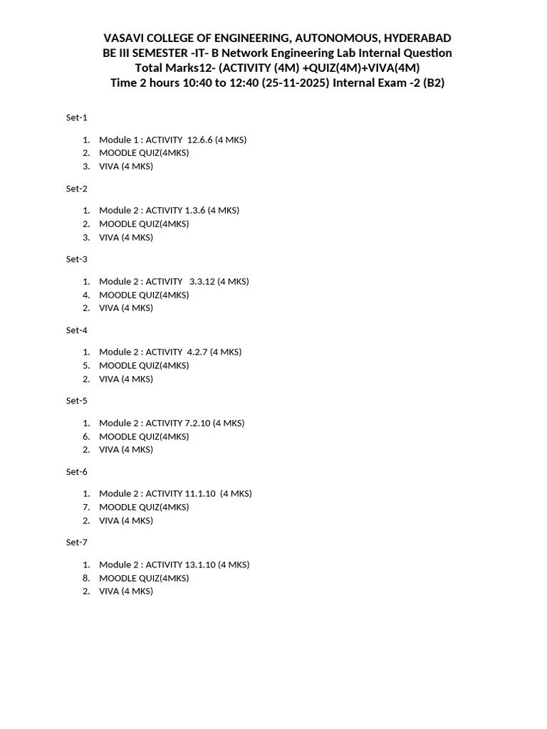 NE LAb Internal-2 ITB-B2!25!26 | PDF