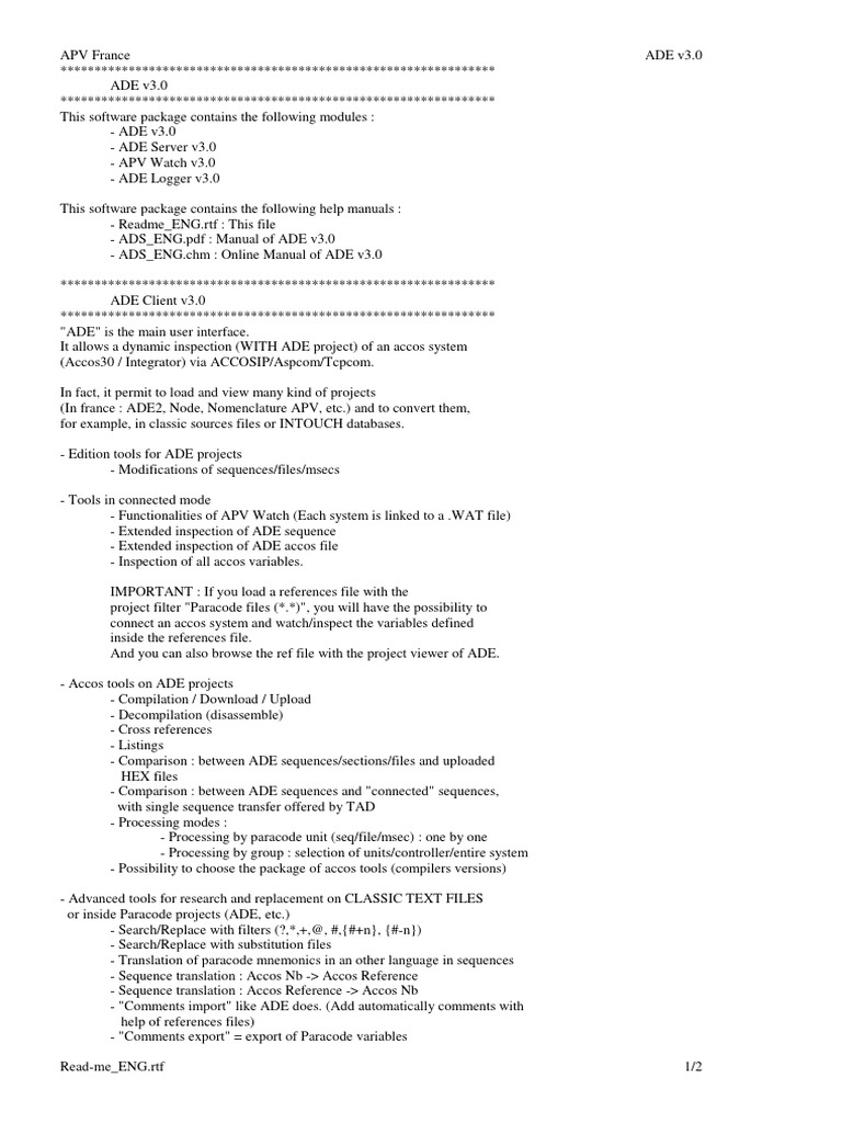 ADE v3.0 Software Overview and Features | PDF | Software Engineering ...