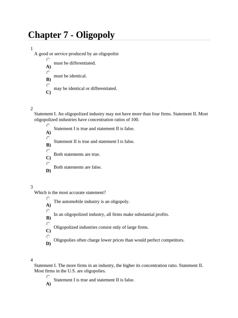 Understanding Oligopoly Dynamics | PDF | Oligopoly | Economics Of ...