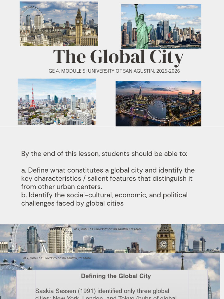 Understanding Global Cities and Challenges | PDF | Cost Of Living | City
