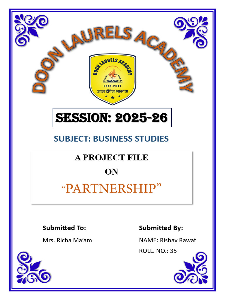 Business Studies Project on Partnership | PDF