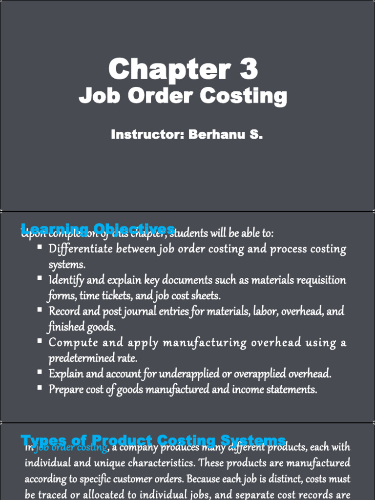 Job Order Costing Explained: Key Concepts | PDF | Debits And Credits ...