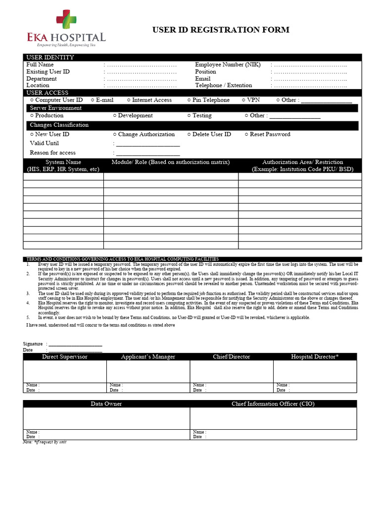 2025-11-24 EHG - TI - User ID Registration Form | PDF | Password | User ...