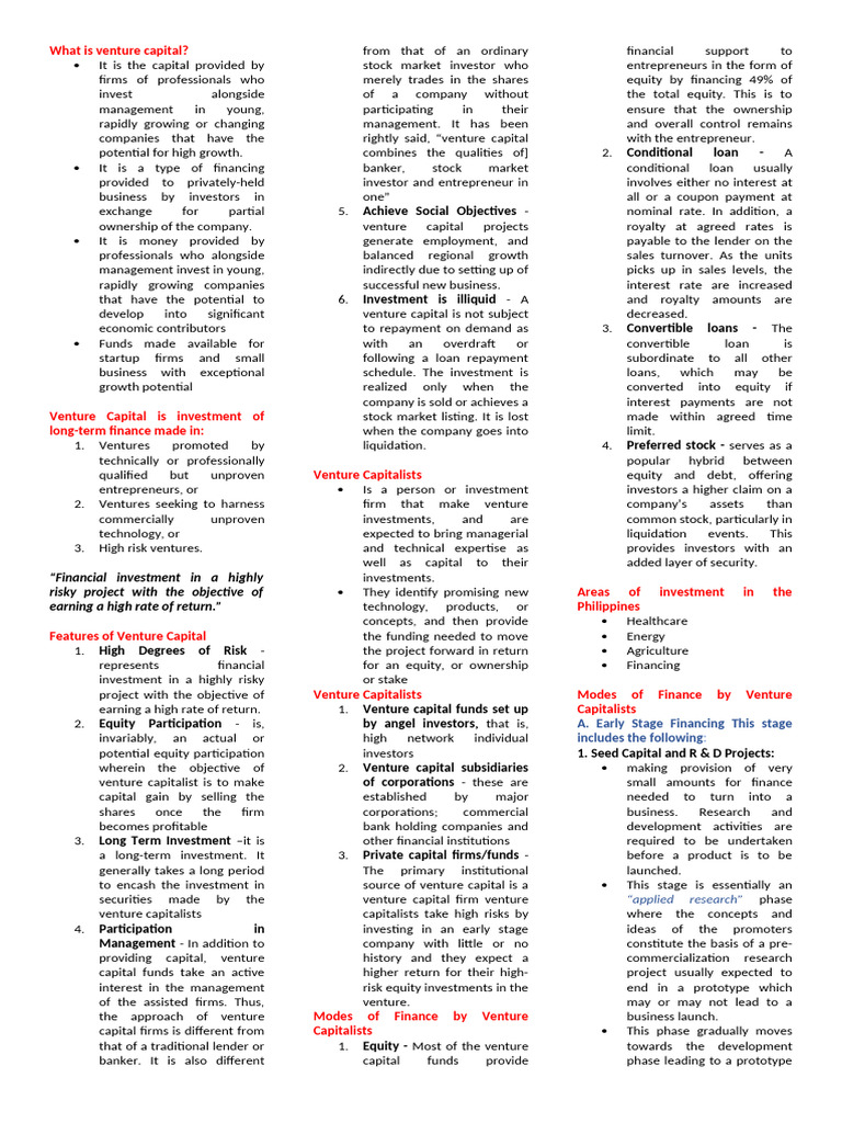 Understanding Venture Capital Basics | PDF | Venture Capital ...