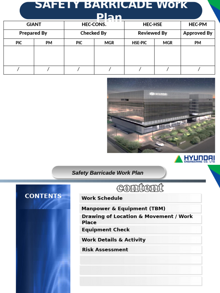 Sample Form Work Plan | PDF | Scaffolding | Safety